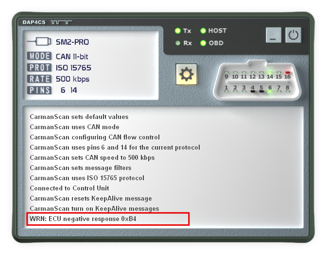DAP4CS - Hyundai/KIA DCT-7 control unit negative response codes